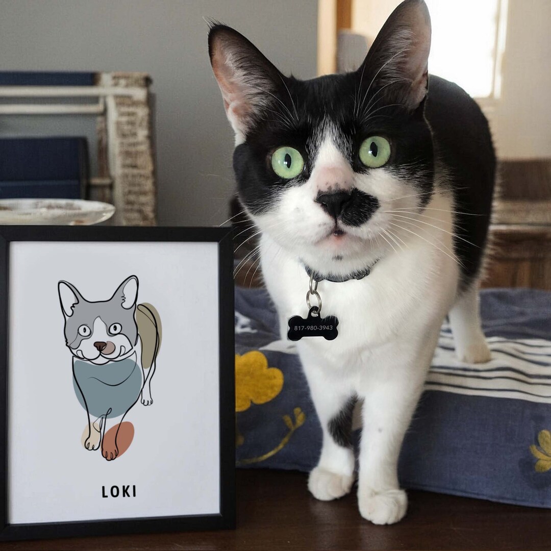 Custom Pet Outline Drawing, Pet Line Portrait, Pet Body Drawing, Line ...