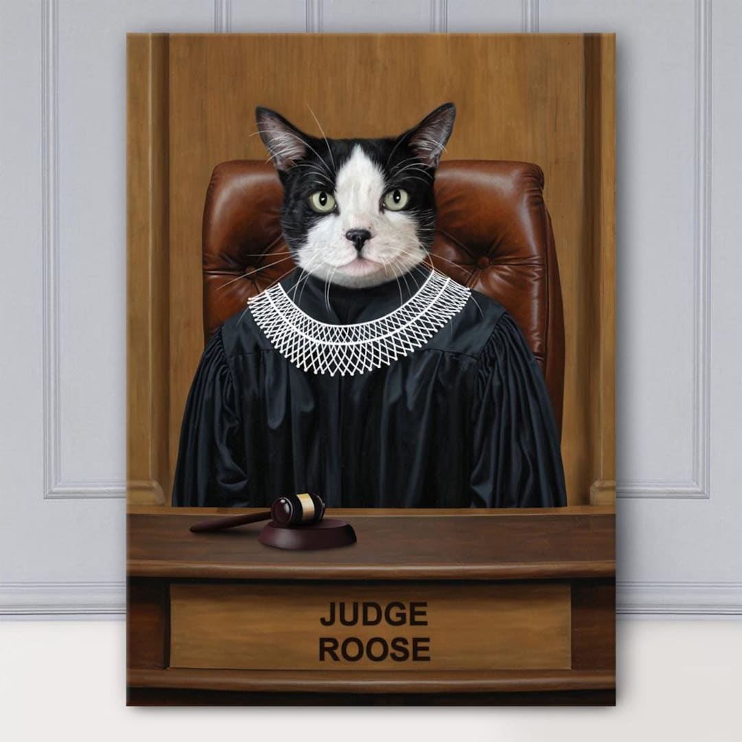 The Judge Pet Portrait, Funny Pet Portrait, Pet in Judge Costume ...
