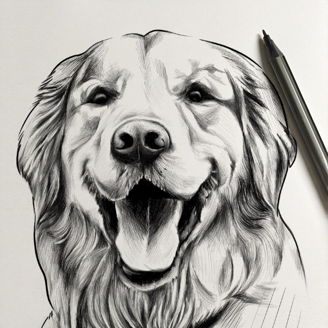 Pet Portrait, Custom Hand-painted Pet Portrait, Pet Portrait Drawing ...