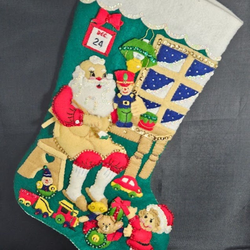 Christmas Stocking Applique - Etsy