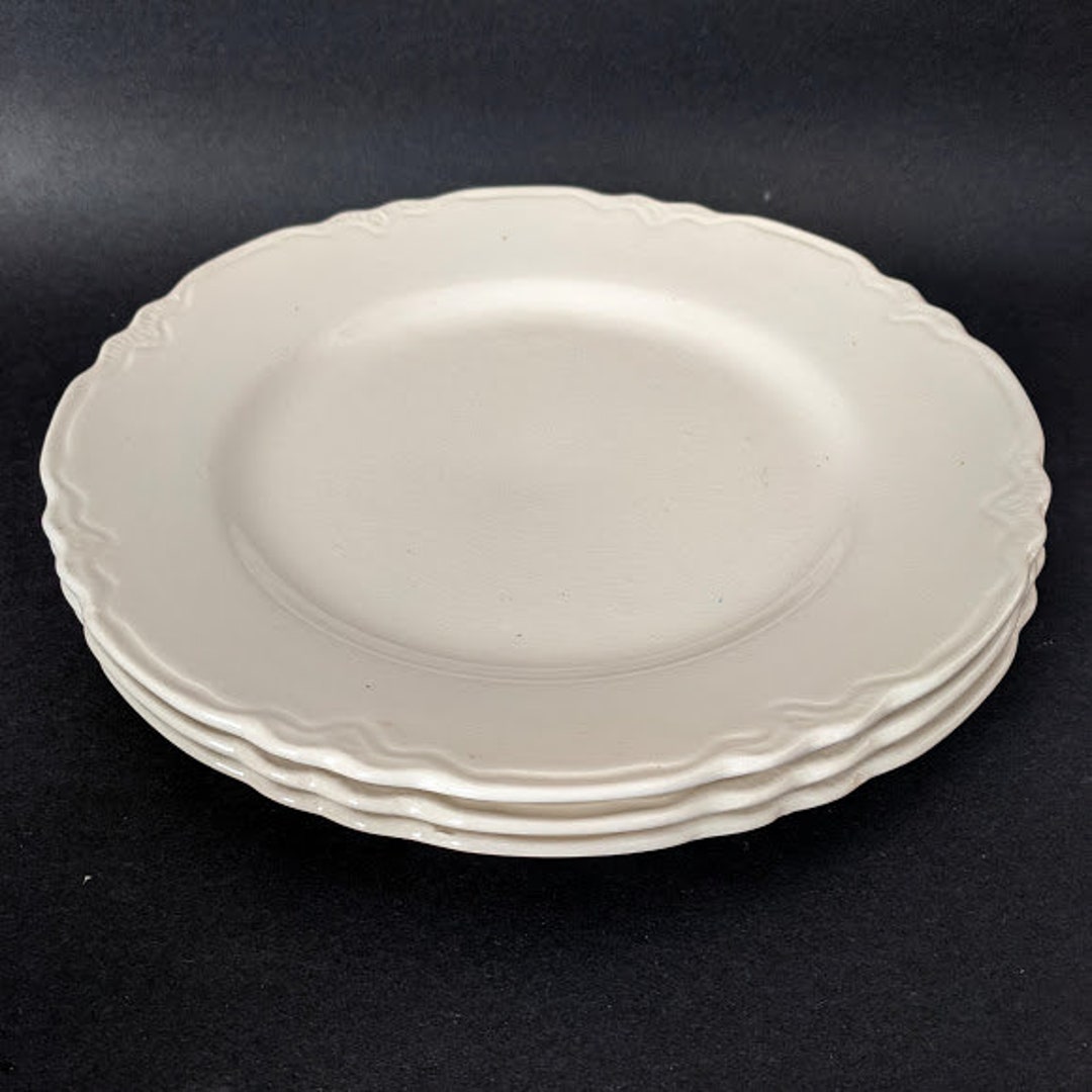 Scio Ranson Dinner Plates Set of 3, Creamy off White Vintage Dishes ...