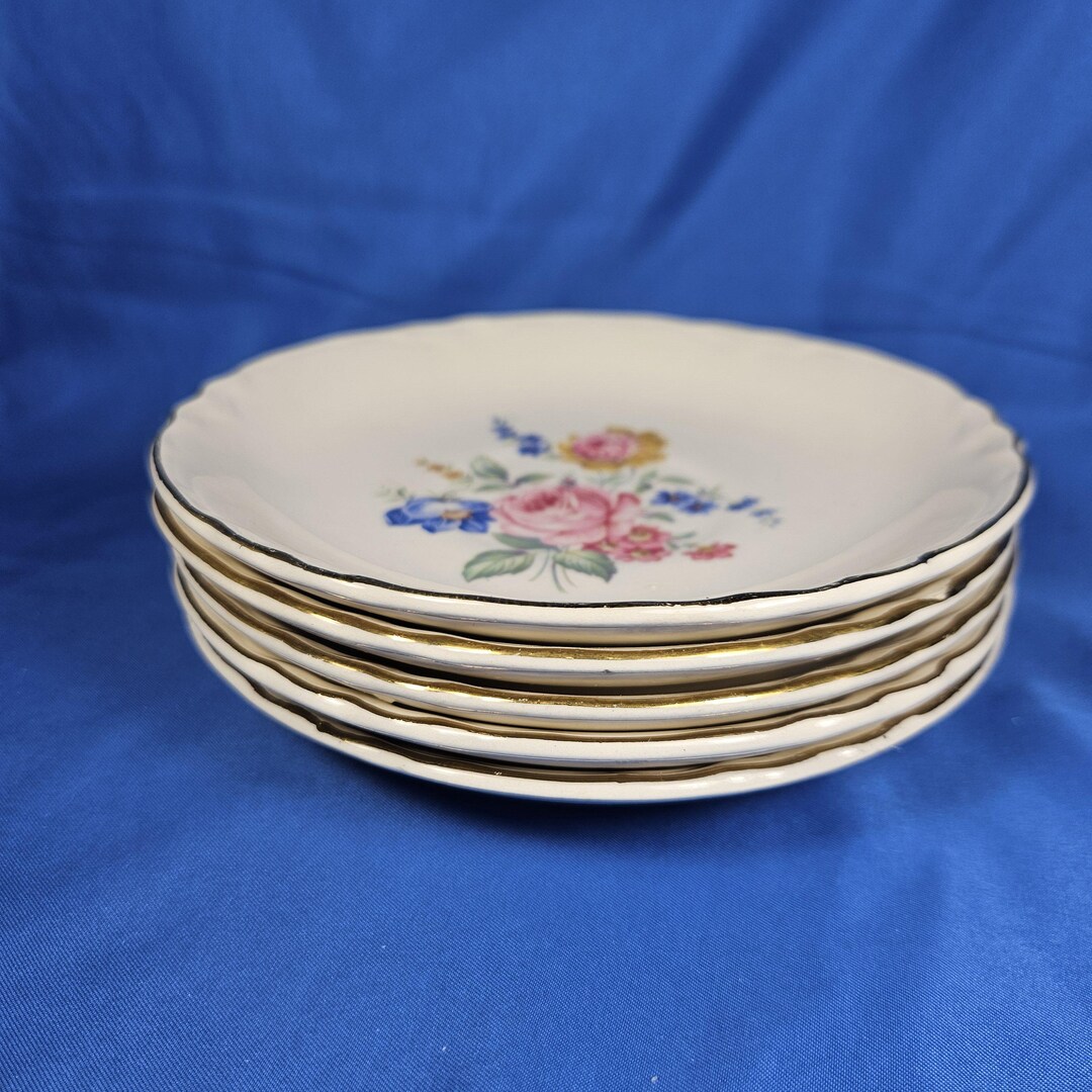 Scio Hazel Saucers, Set of 5, Vintage Floral Pattern, Shabby Cottage ...