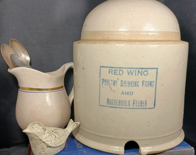 Red Wing Stoneware Poultry Drinking Fount and Buttermilk Feeder ...
