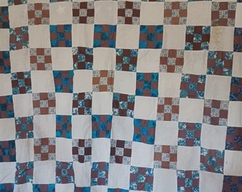 Blue and Cream Quilt Pattern - Etsy