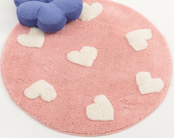 Pink Heart Rug - Etsy