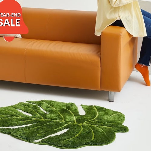 Custom Tufted Variegated Monstera Albo Leaf Rug for Indoor - Etsy