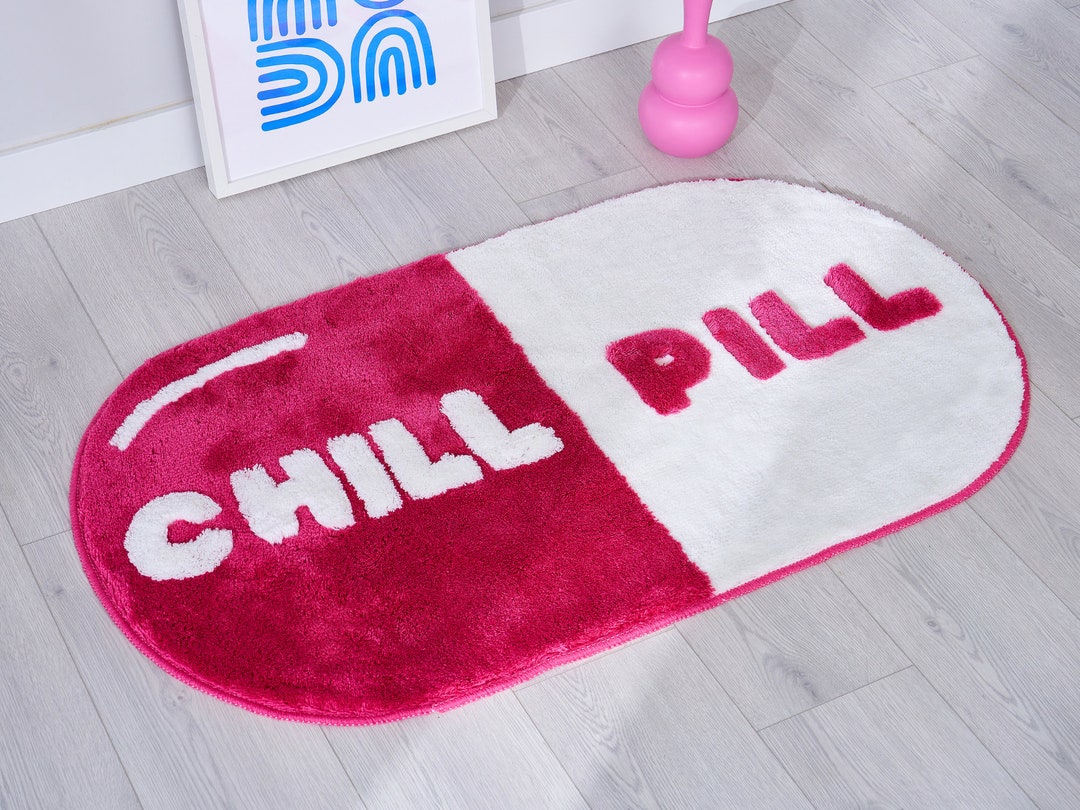 CHILL PILL TUFTED Rug Bedroom Aesthetics Rug Handmade Rug - Etsy
