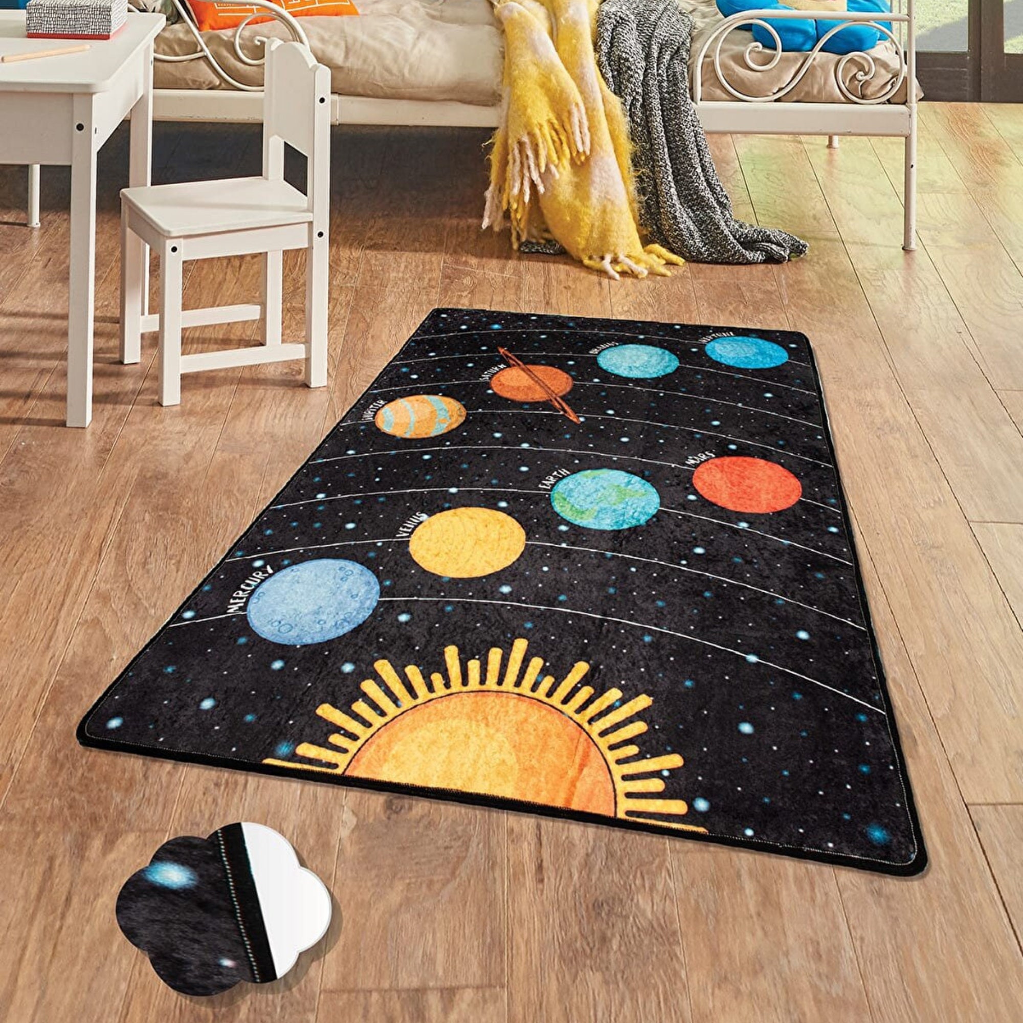 SOLAR SYSTEM RUG / Sun and Planets Design Rug Kids' Room - Etsy