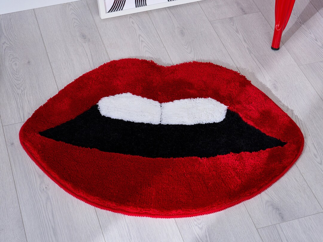 LIPS TUFTED RUG Rug for Bedroom Aesthetics Tufted Handmade - Etsy