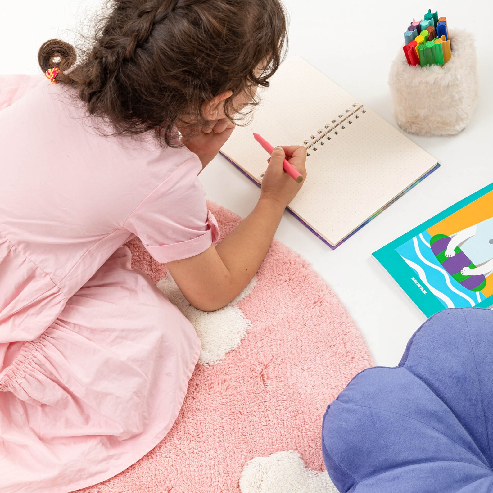 Fluffy Pink Heart Rug Cute Heart Engraved Circle Accent Rug - Etsy
