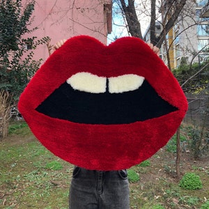 LIPS TUFTED RUG Rug for Bedroom Aesthetics Tufted Handmade - Etsy