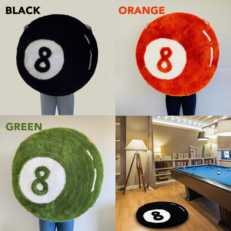 8 BALL RUG Billiards Rug Bedroom Aesthetic Rugs Minimalist - Etsy Australia