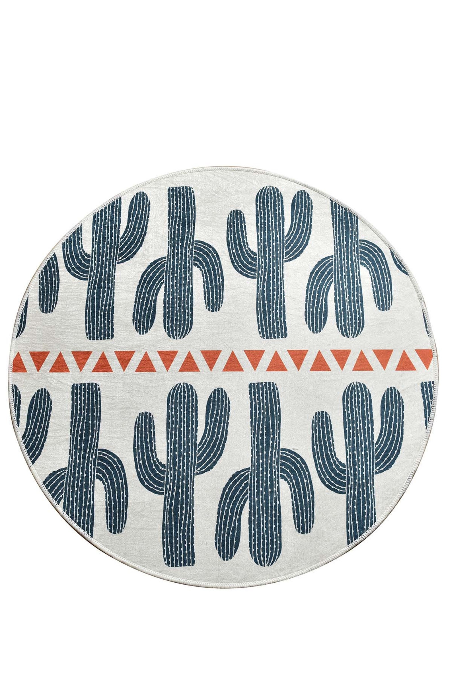 CIRCLE CACTUS RUG Plant Rug Cactus Print Rug Circle Area - Etsy