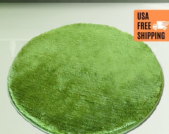 Fluffy Green Rug | Etsy