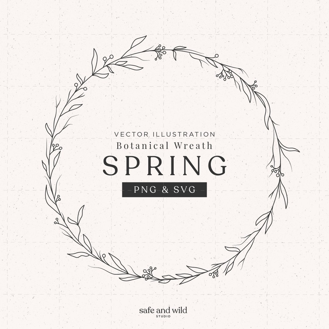 Wildflower Wreath Clipart | Circular Vector Graphics for Weddings and ...