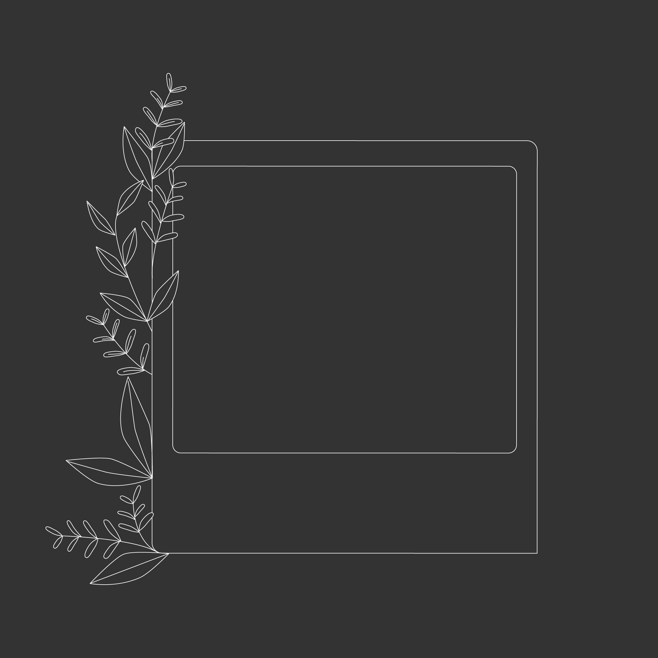 Photo Polaroid Line Art With Flowers Design Boho Graphic for Wedding ...