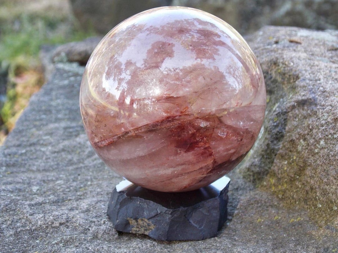 Crystal Sphere RED HEMATOID FIRE Quartz Crystal Quartz - Etsy