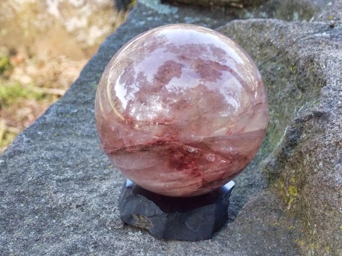 Crystal Sphere RED HEMATOID FIRE Quartz Crystal Quartz - Etsy
