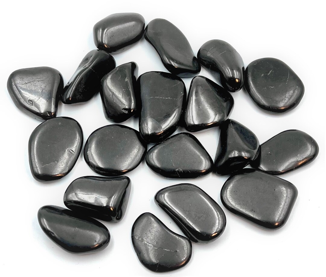 SHUNGITE Tumble Stone, EMF Protection Shungite, Palm Stone Shungite ...