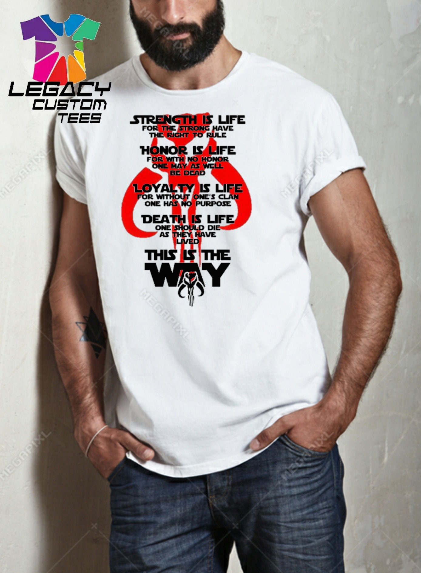 Star Wars Mandalorian honor Code Heavy Cotton Adult Unisex 6 Oz. T ...