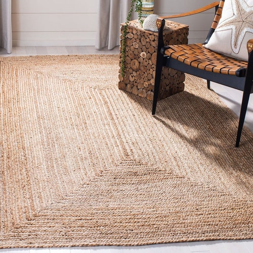 The Indoor Store Hand-knitted Chunky Wool Area Rug Textured | Etsy