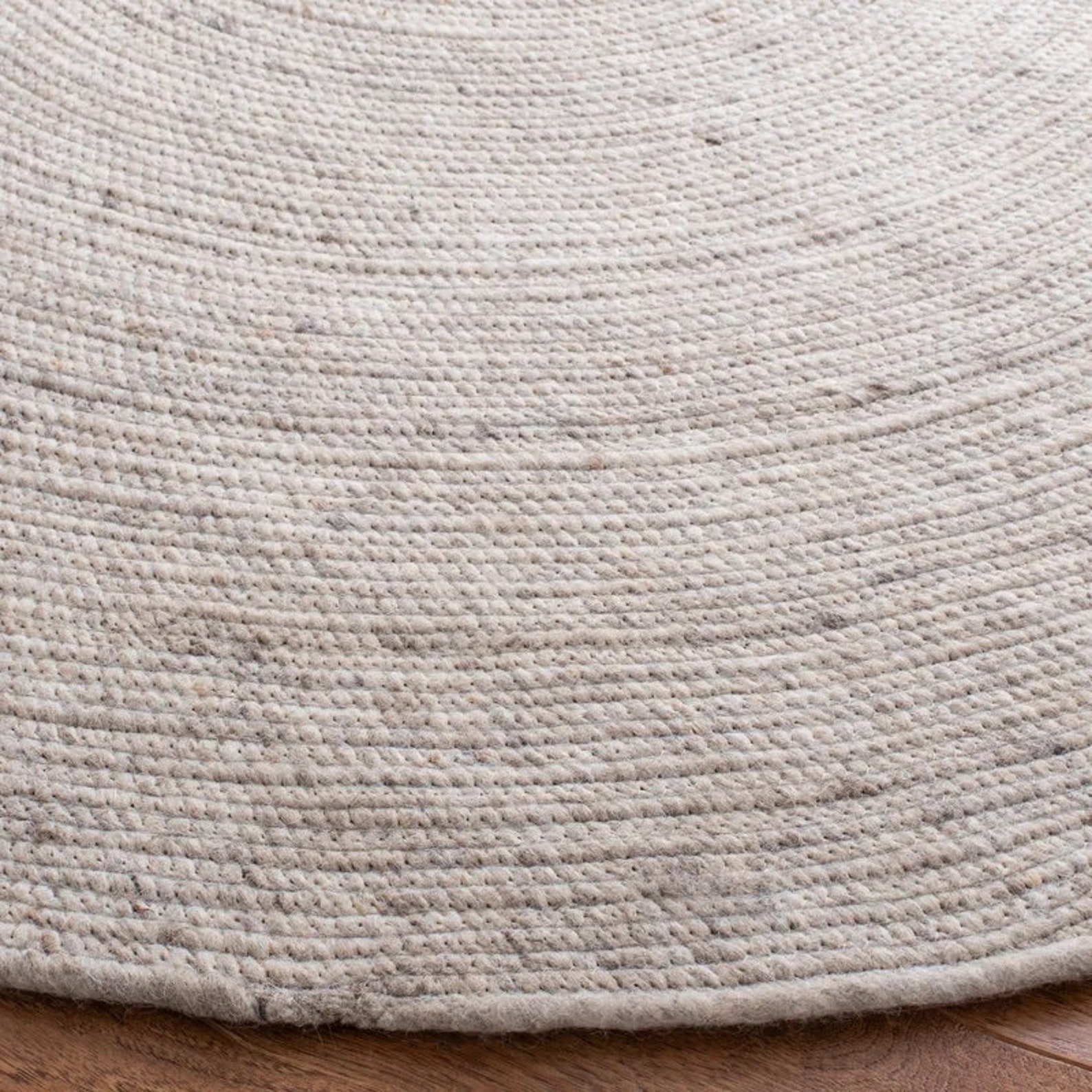 The Indoor Store Hand Braided Wool Area Rug Round Textured - Etsy