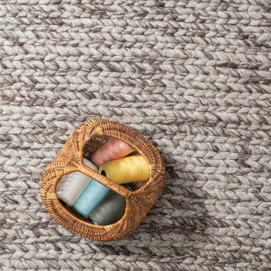 The Indoor Store Hand Knitted Chunky Wool Area Rug Textured - Etsy