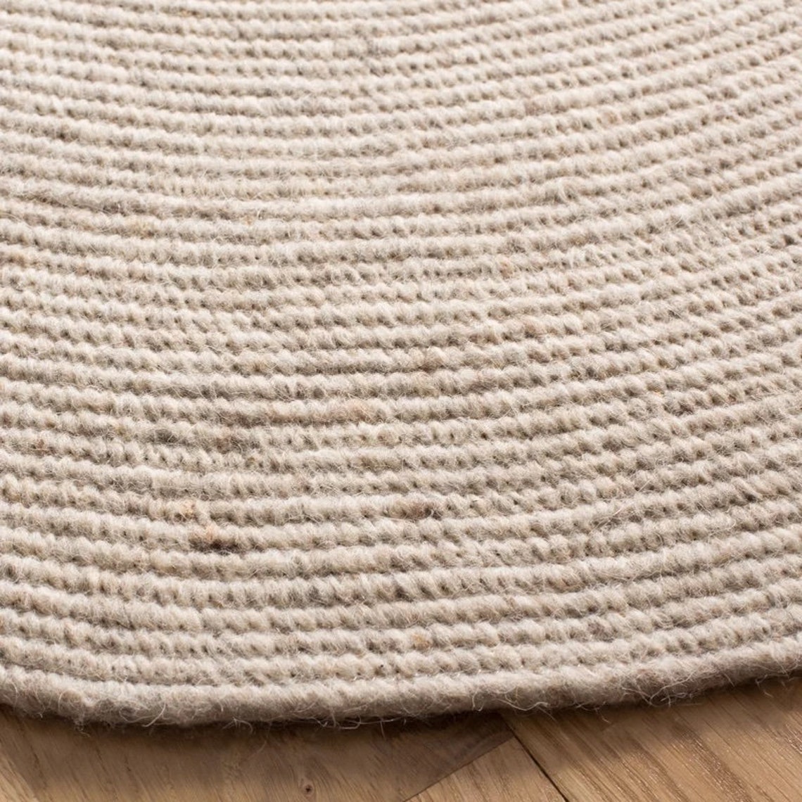 The Indoor Store Hand Braided Wool Area Rug Round Textured - Etsy