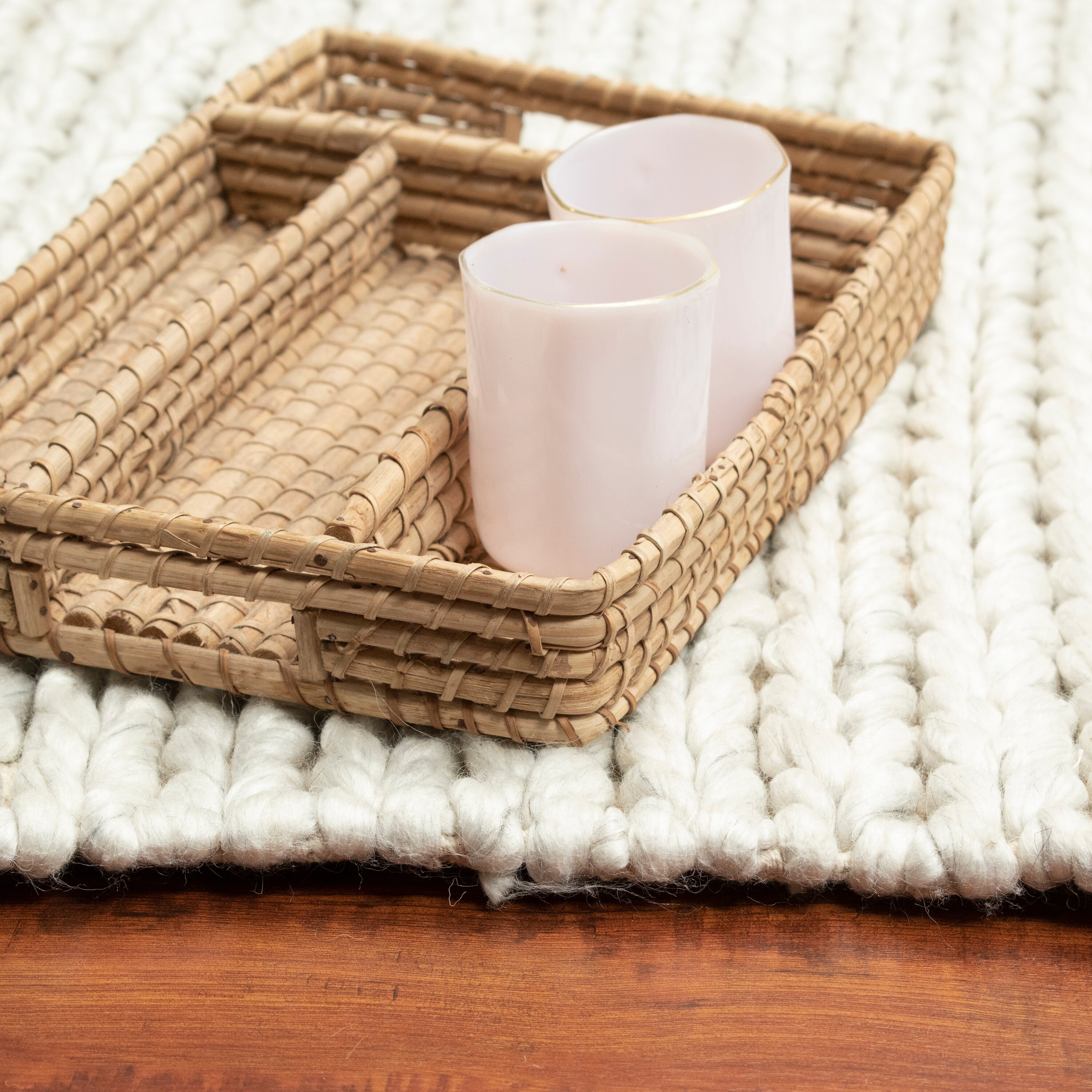 The Indoor Store Hand Knitted Chunky Wool Area Rug Textured - Etsy