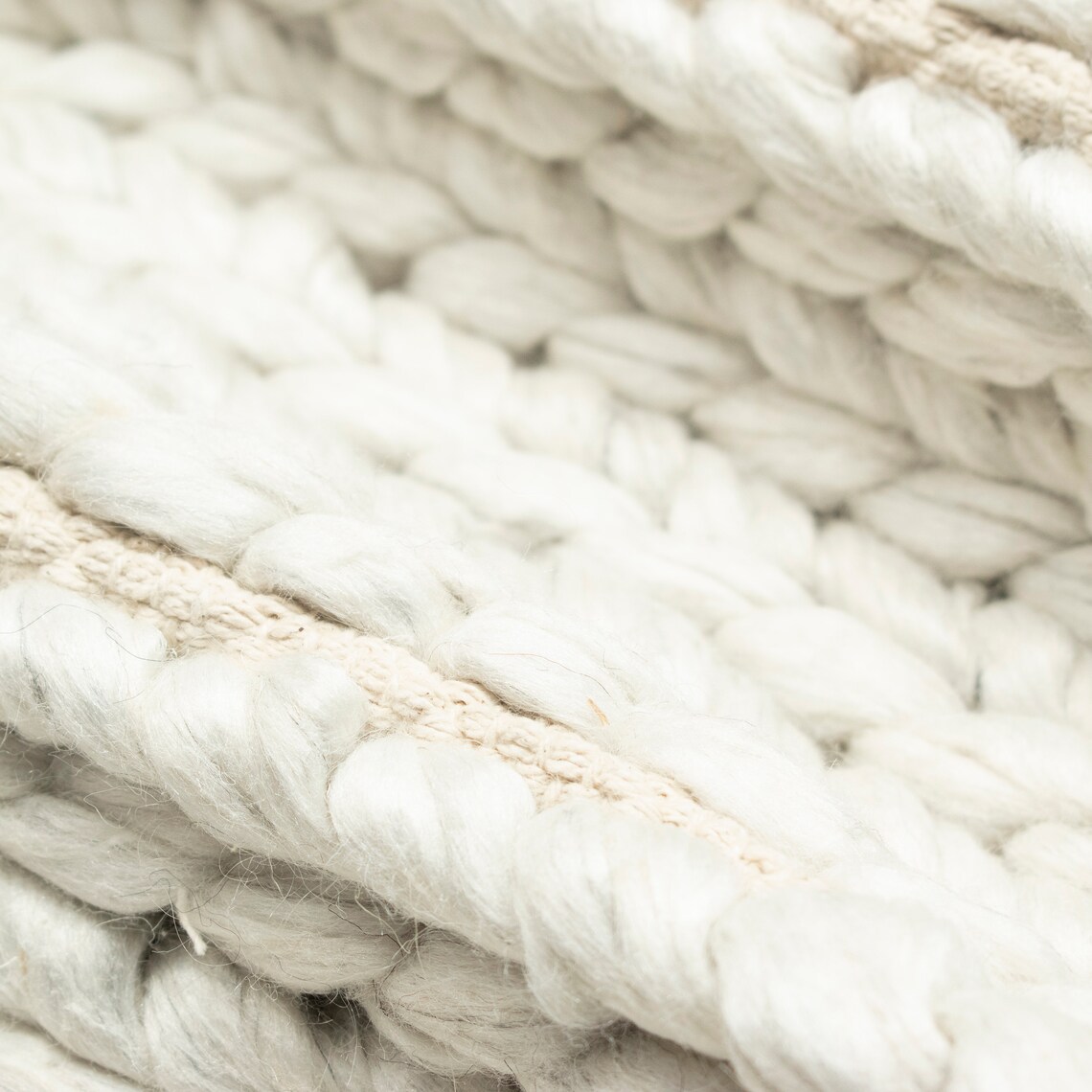 The Indoor Store Hand Knitted Chunky Wool Area Rug Textured - Etsy