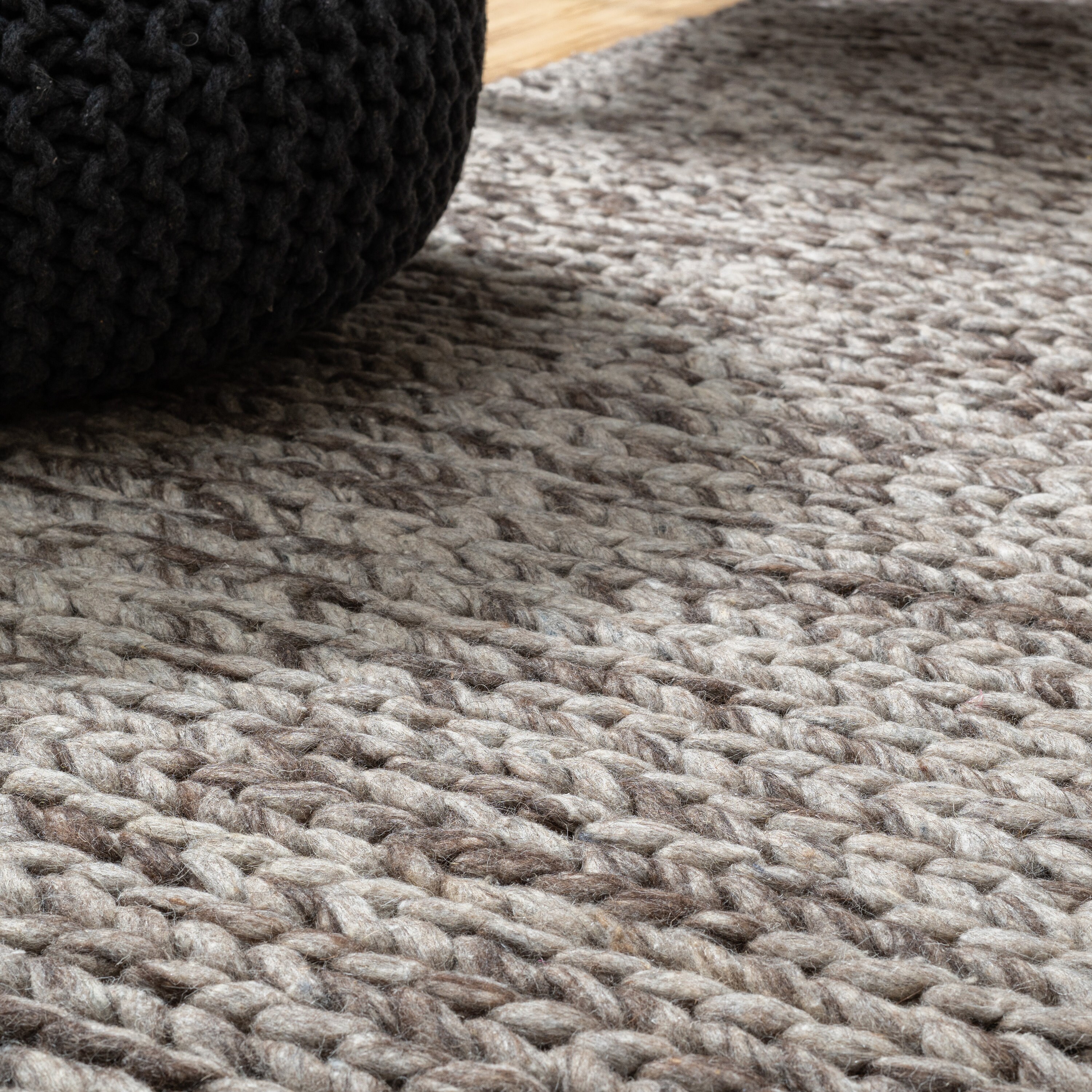 The Indoor Store Hand Knitted Chunky Wool Area Rug Textured - Etsy