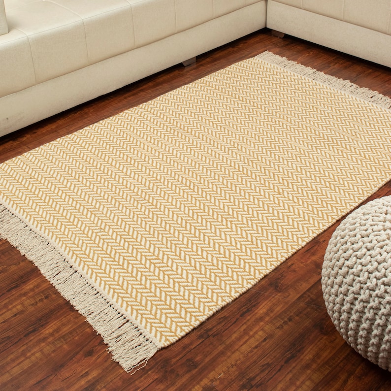The Indoor Store Hand Woven Wool Area Rug Herringbone - Etsy