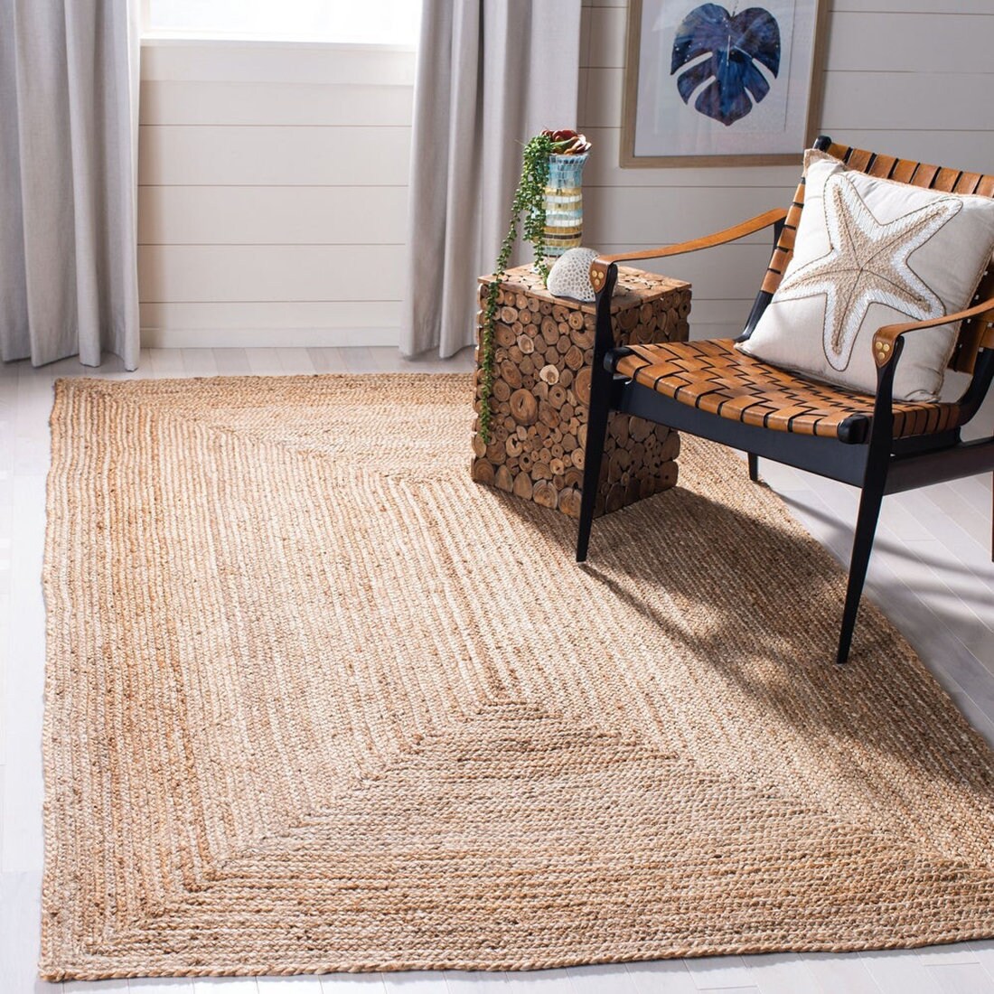 The Indoor Store Hand Braided Jute Area Rug Natural - Etsy