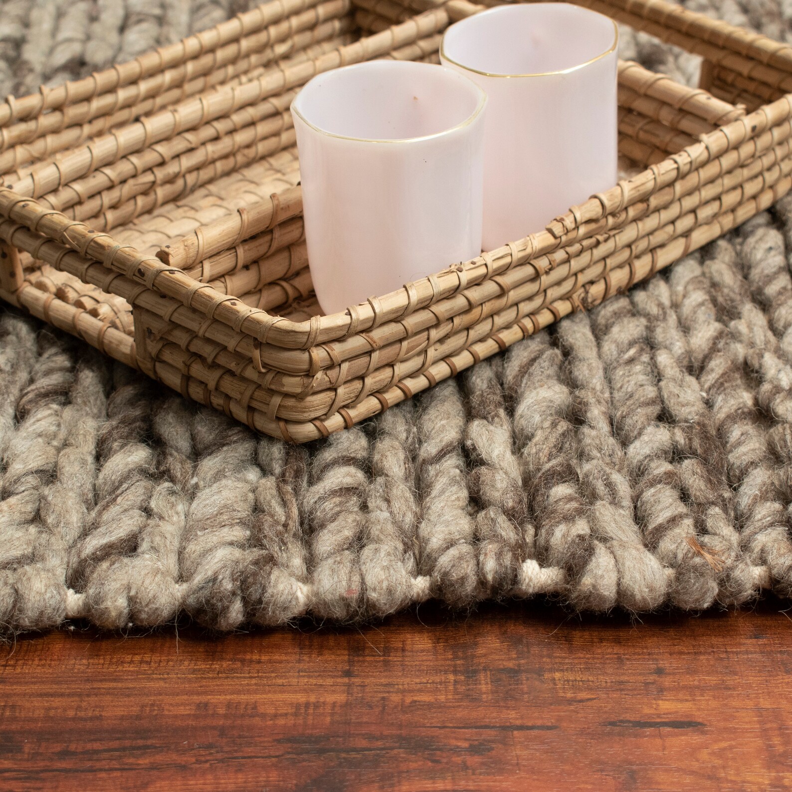 The Indoor Store Hand-knitted Chunky Wool Indoor Area Rug - Etsy