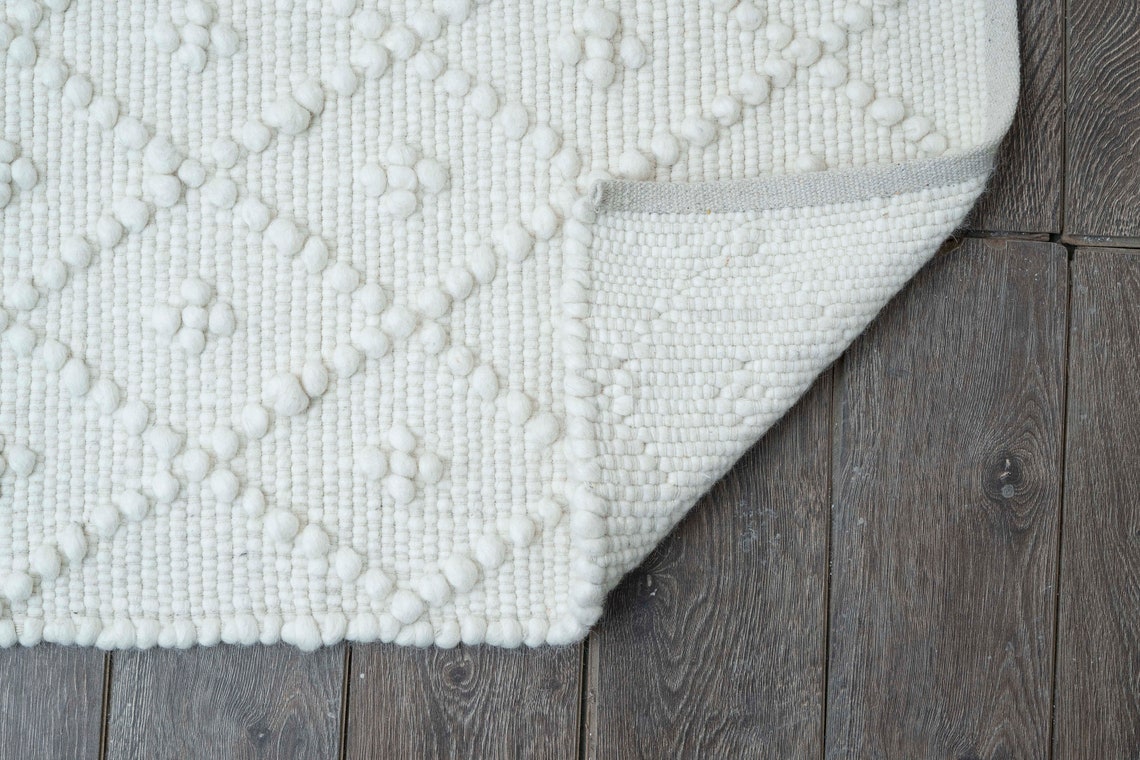 The Indoor Store Hand Woven Chunky Wool Geometric Loops Rug - Etsy