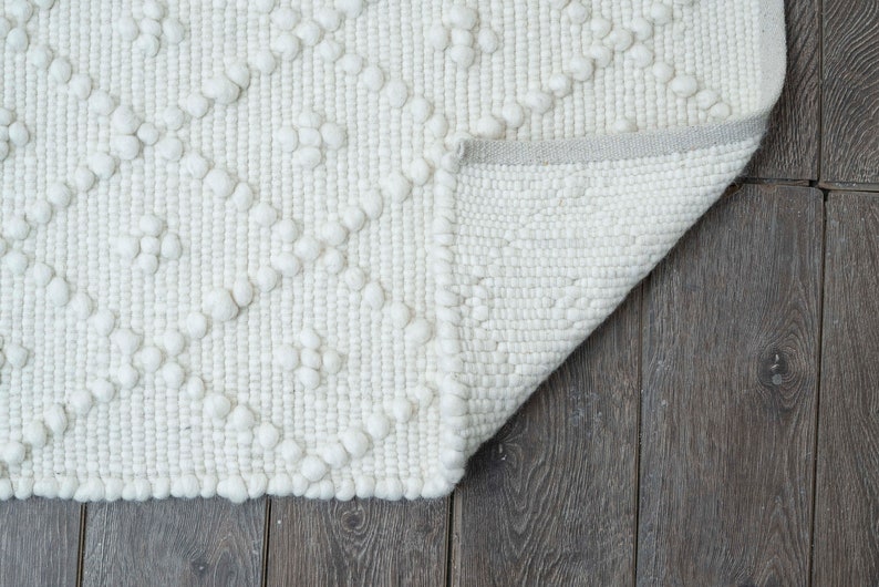 The Indoor Store Hand Woven Chunky Wool Geometric Loops Rug - Etsy