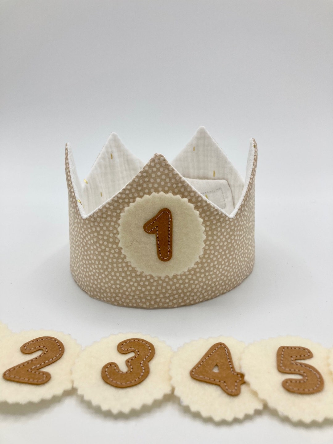 Number Crown Children's Birthday Beige - Etsy