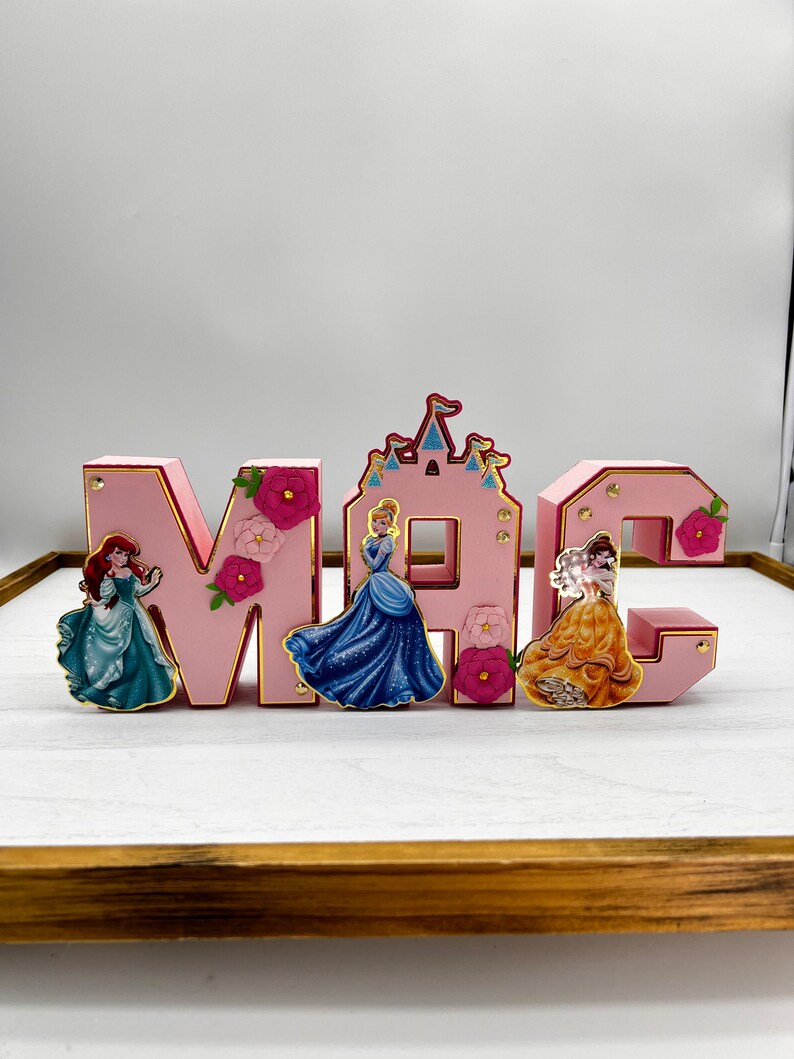 Princess 3D Letters, Princesses Party Decorations, Princesses Birthday ...