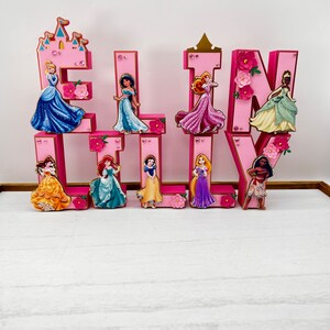 Princess 3D Letters, Princesses Party Decorations, Princesses Birthday ...