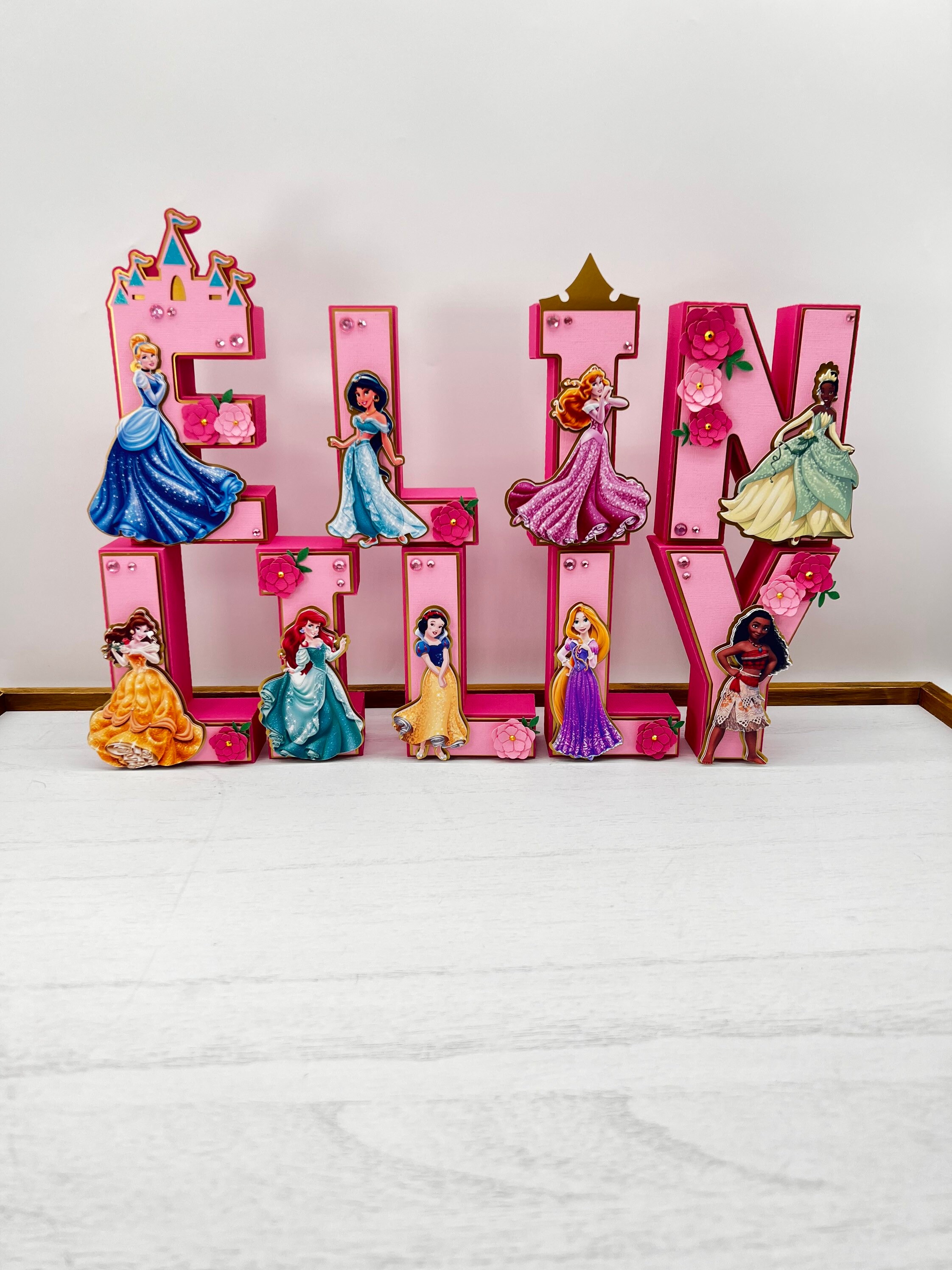 Princess 3D Letters, Princesses Party Decorations, Princesses Birthday ...