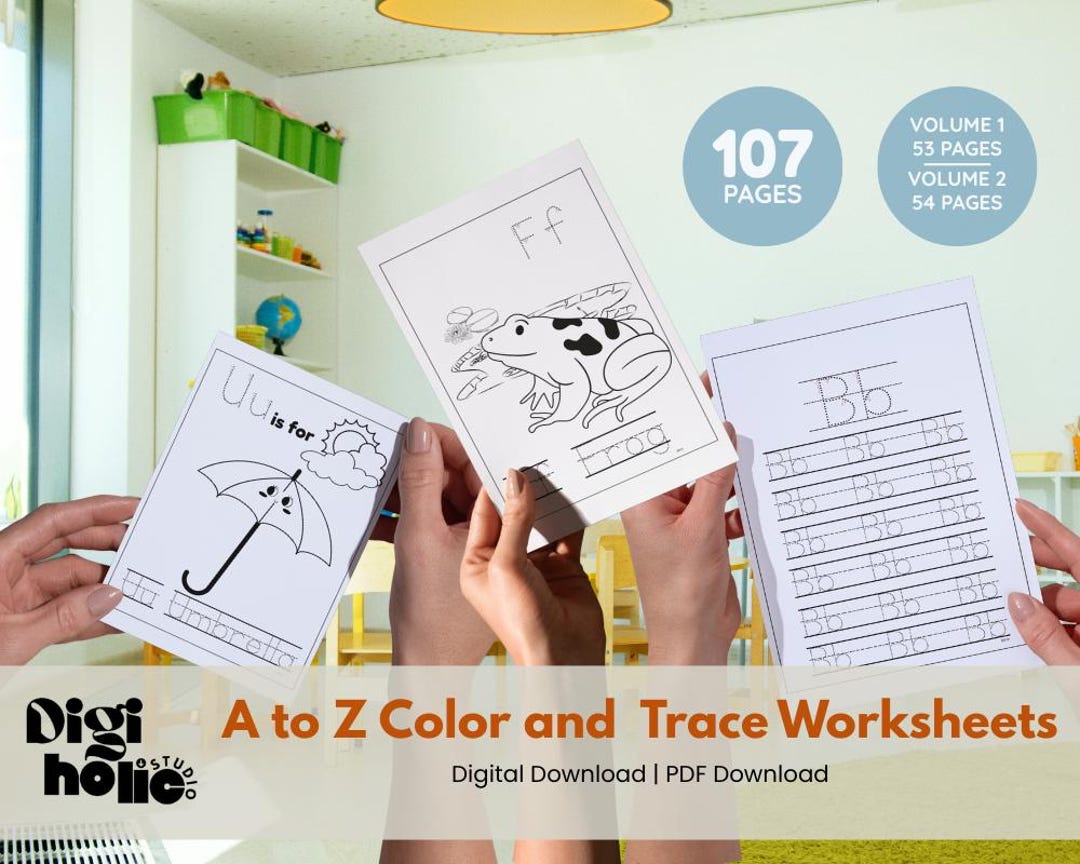 A to Z Trace and Color Worksheets | Alphabet Printable Worksheets | ABC ...