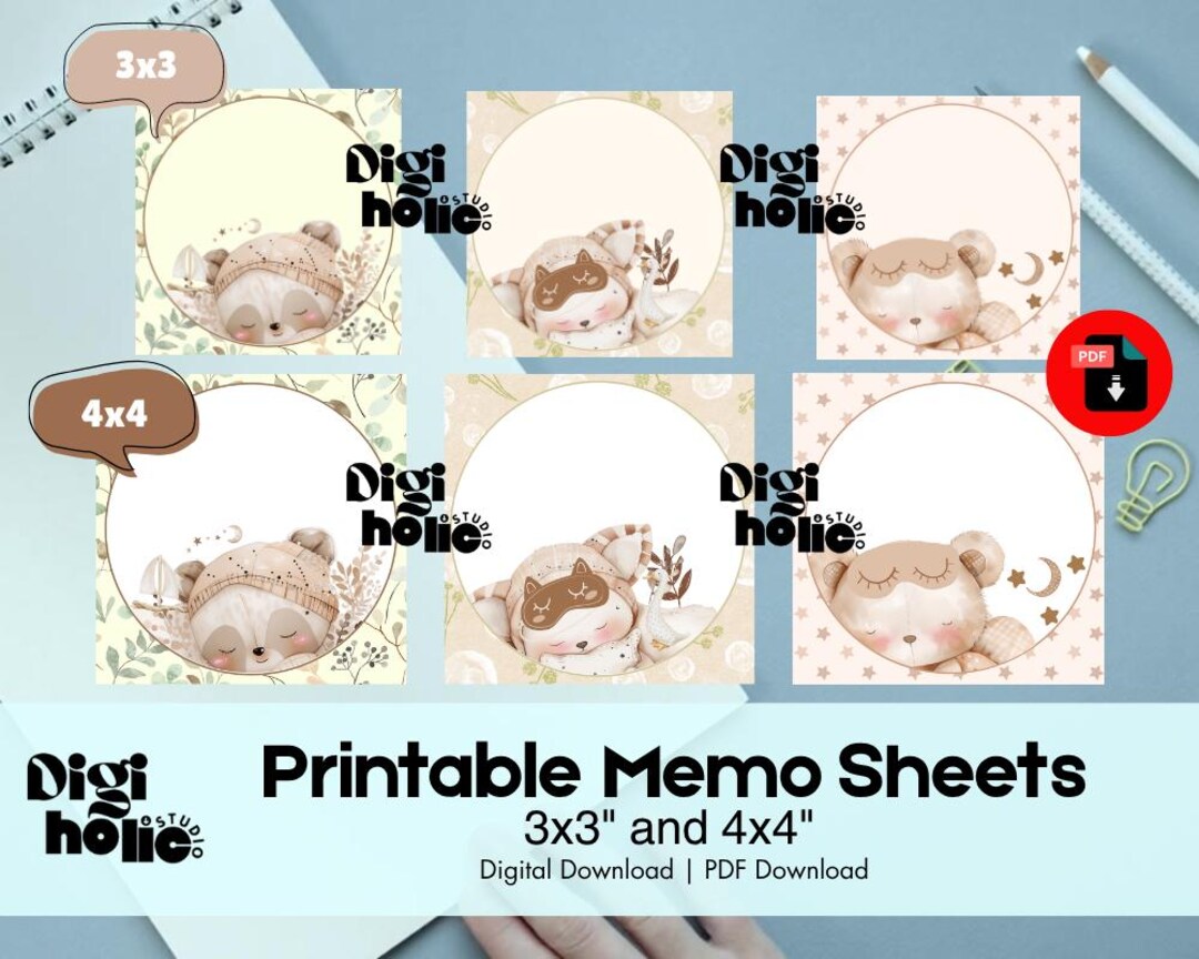 Printable Kawaii Memo Sheet | Journal Memo | Aesthetic Productivity ...