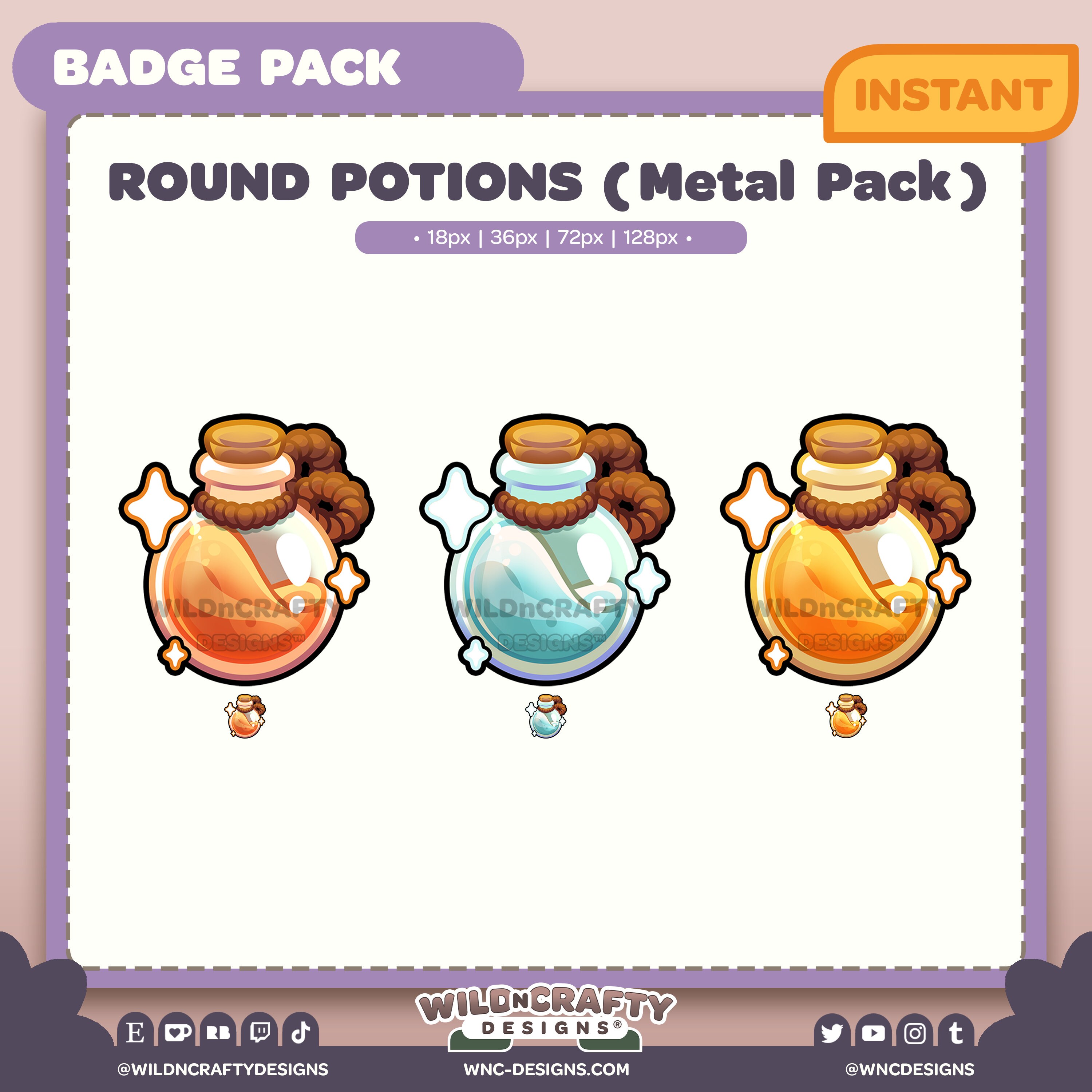 Round Potion Badges mega Pack Twitch Badges Youtube Badges Discord ...