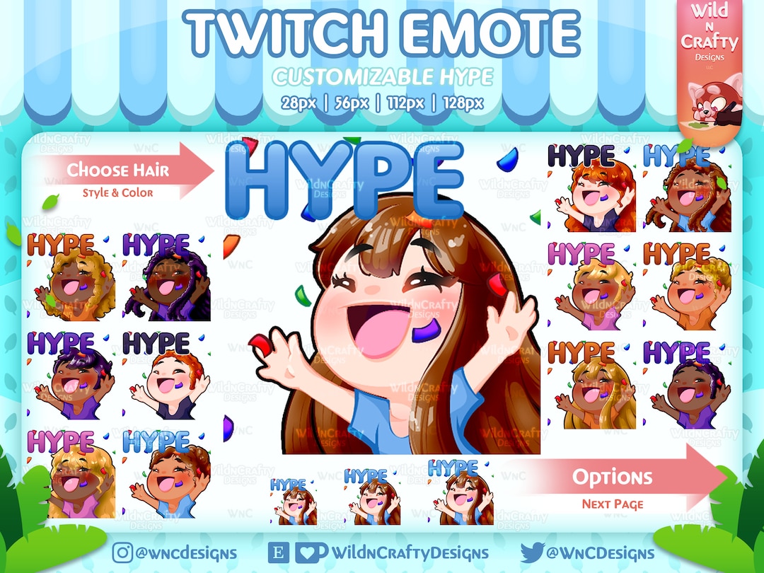 Customizable Hype Human Twitch Emotes - Etsy UK