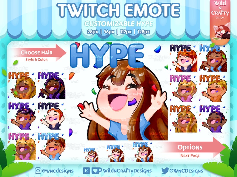 Customizable Hype Human Twitch Emotes - Etsy UK