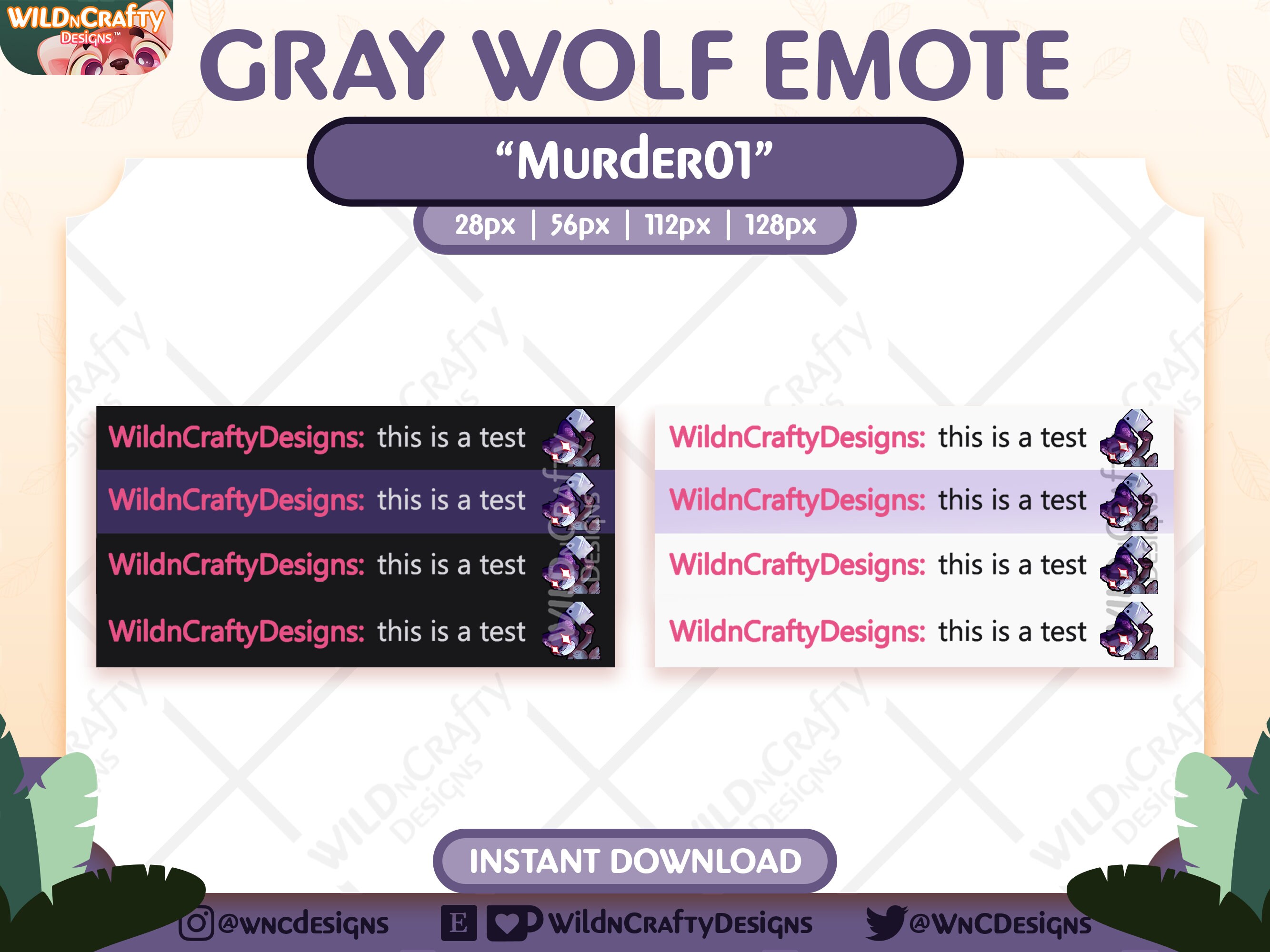 Walker Wolf gray Instant Download Murder01 Axe Emote for Twitch ...