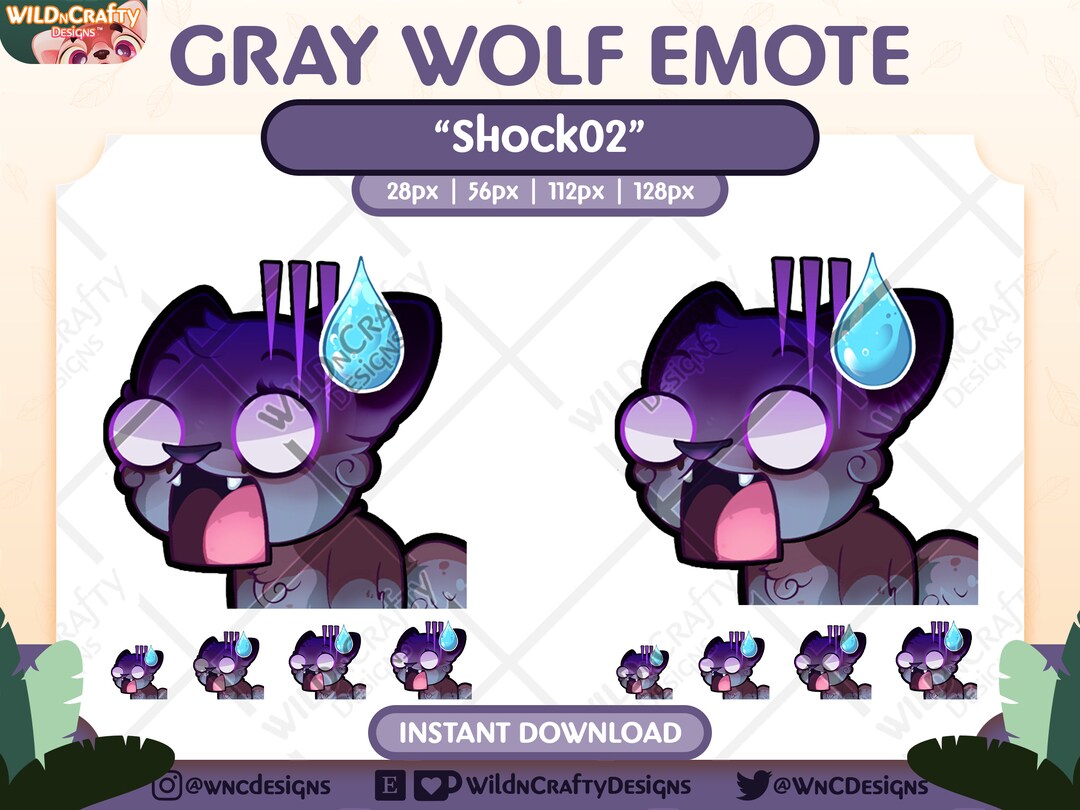 Walker Wolf gray Instant Download Shock02 Emote for Twitch / Discord ...