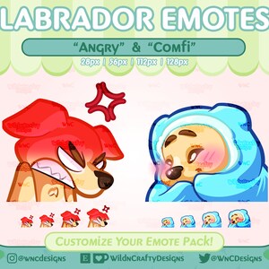Lulu Labrador yellow Emotes Twitch / Discord / Youtube - Etsy