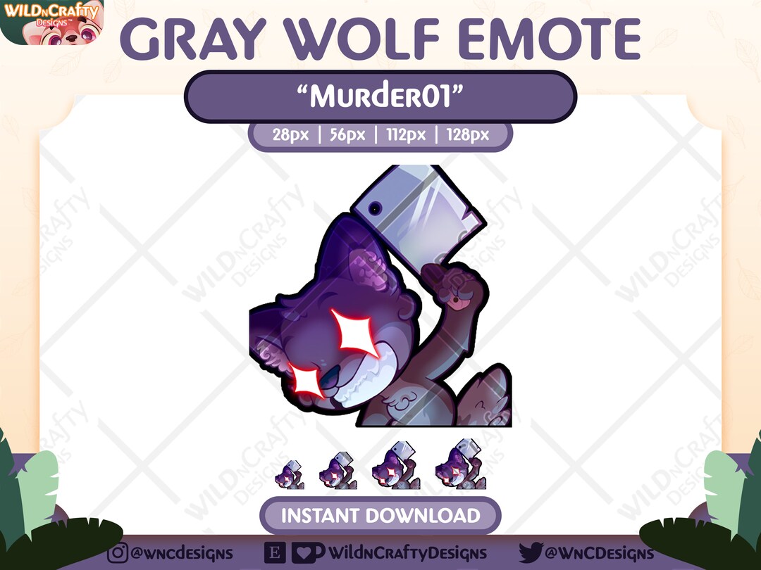 Walker Wolf gray Instant Download Murder01 Axe Emote for Twitch ...