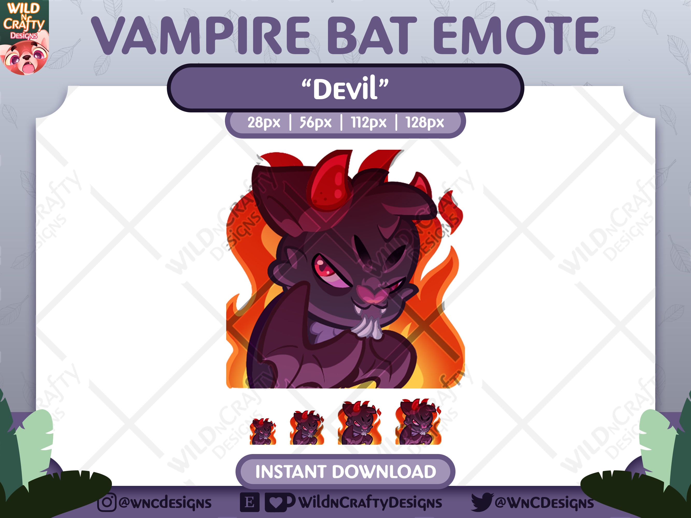 Vlad Vampire Bat black Instant Download Devil Emotes for Twitch ...
